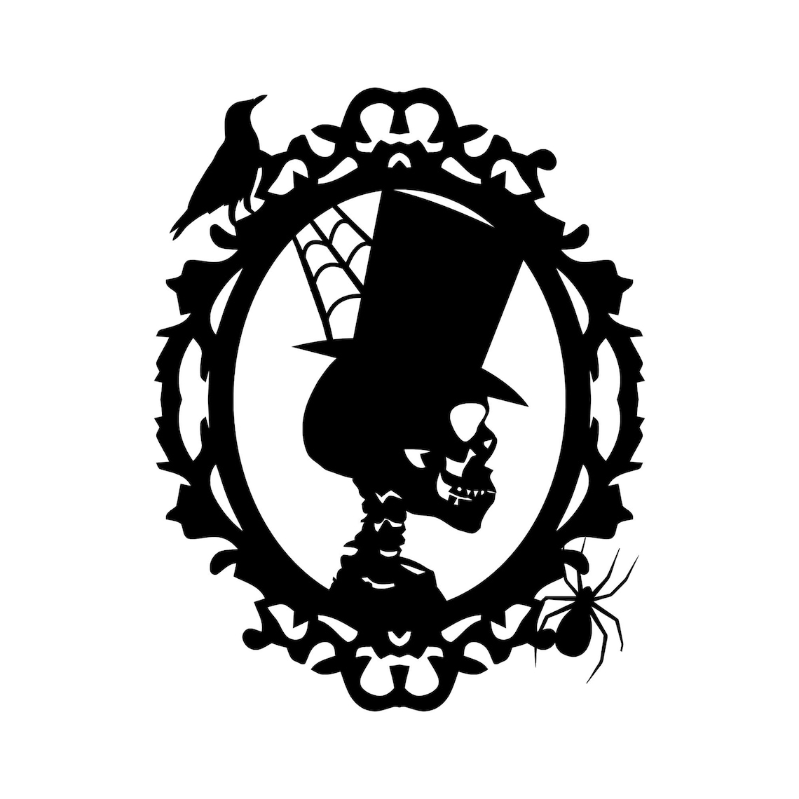 Skeletal Portrait Wall Decal, Halloween Decor, Skeleton Wall Decal ...