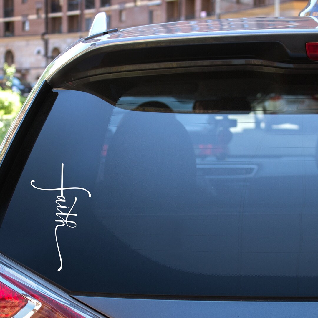 Faith With Cross Vinyl Decal, Faith Sticker, Faith Vinyl Car Decal ...