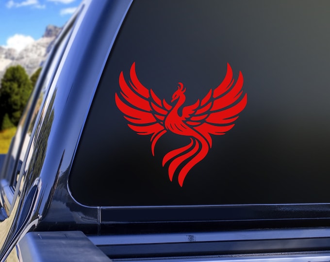 Phoenix Fire Bird Compass Vinyl Decal Sticker, Phoenix Decal, Compass ...