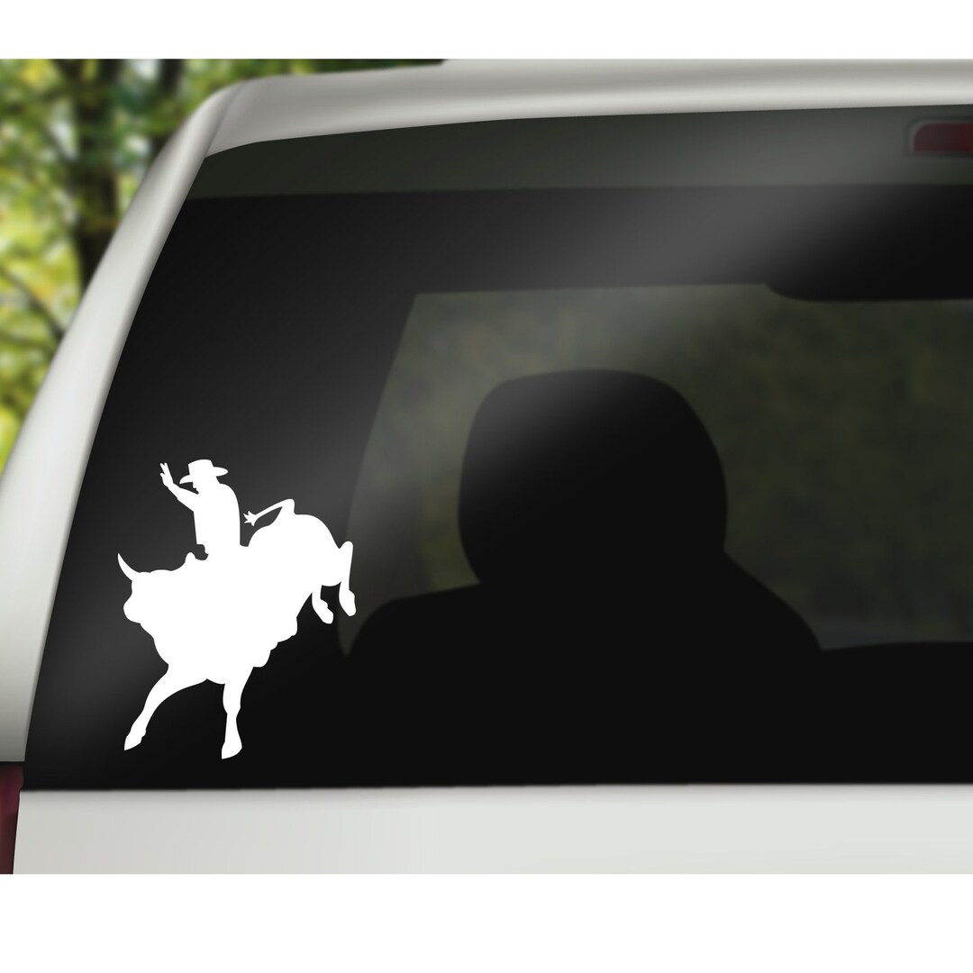 Bull Rider Decal, Bull Rider Vinyl Decal, Bull Rider, Bull Rider Car ...