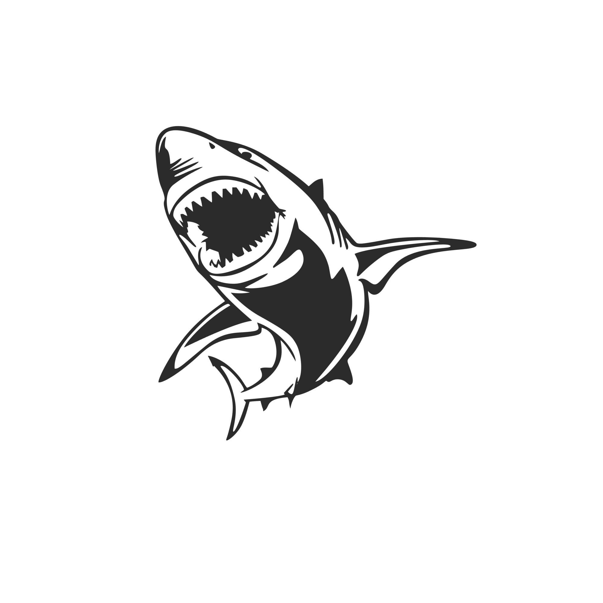 Shark Vinyl Decal, Shark Decal, Great White Shark, Shark Car Decal ...