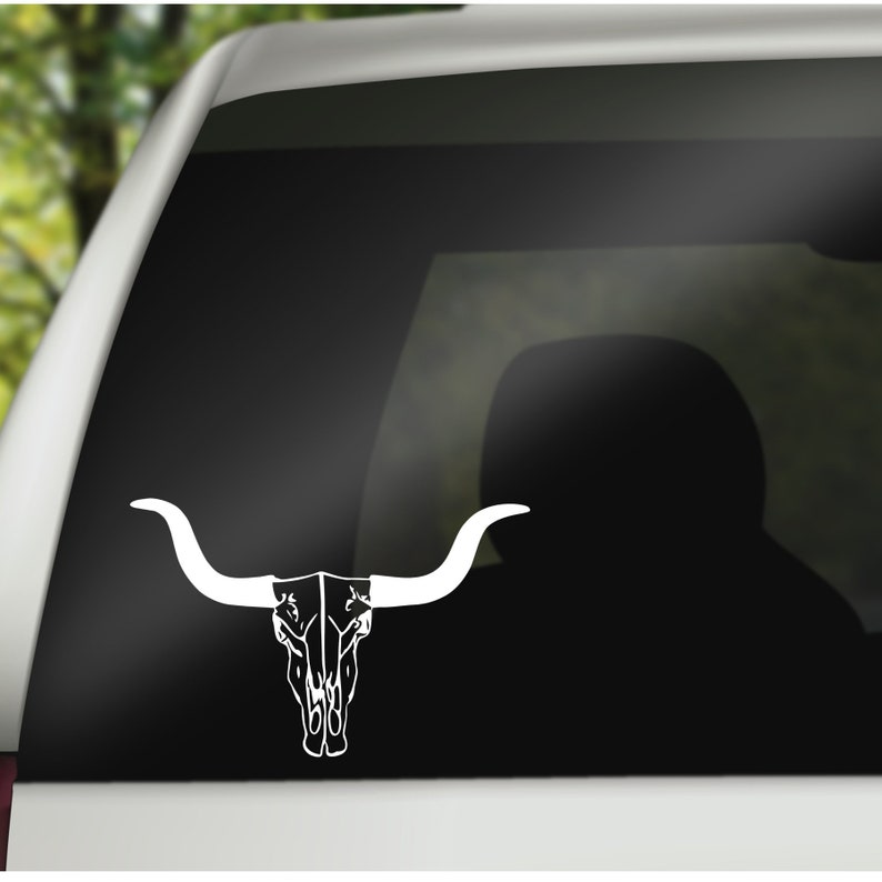 Cow Skull Car Rear Window Decal, Cow Skull Decal, Cow Skull Vinyl Decal ...