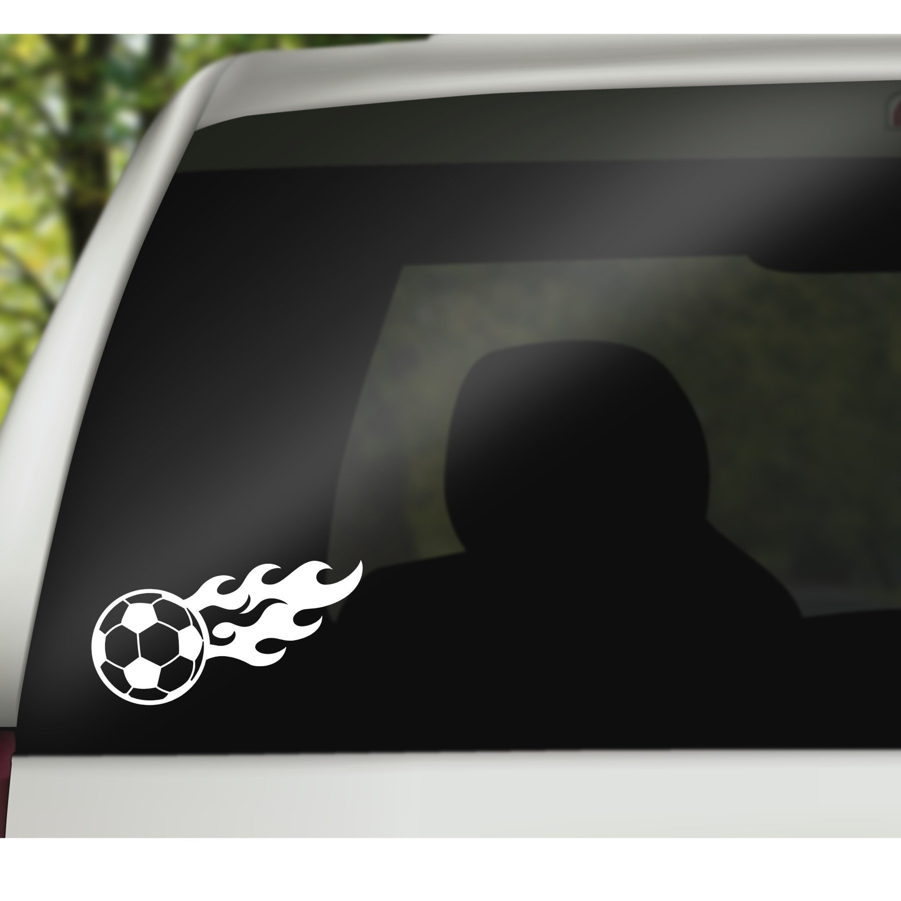 Soccer Ball With Flames Vinyl Decal, Soccer Ball Decal, Soccer Ball ...