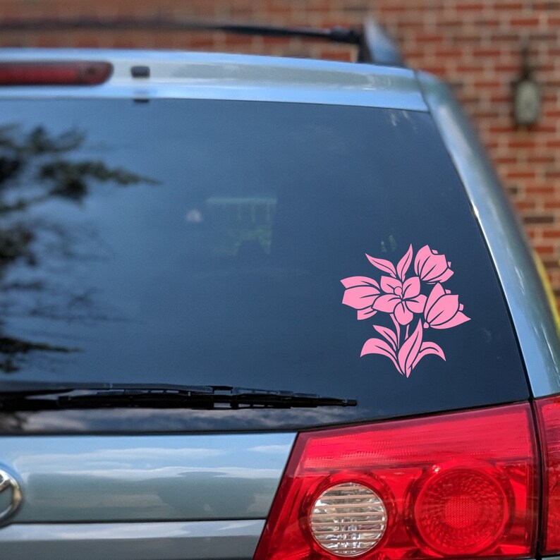 Flower Decal Flower Vinyl decal Flower sticker Flower back | Etsy