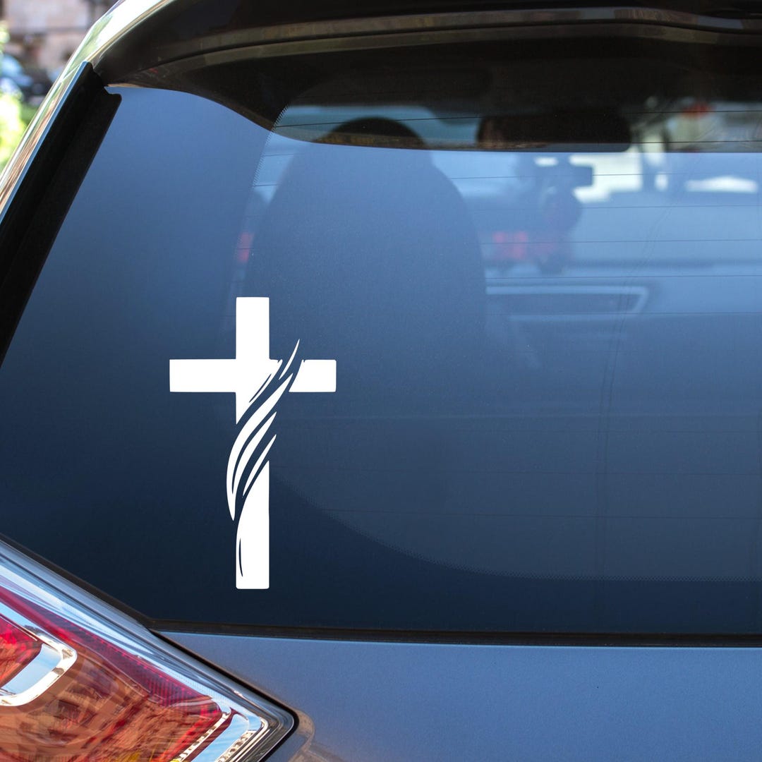 Cross Vinyl Decal: Religious Car Window Sticker, Cross Sticker - Etsy