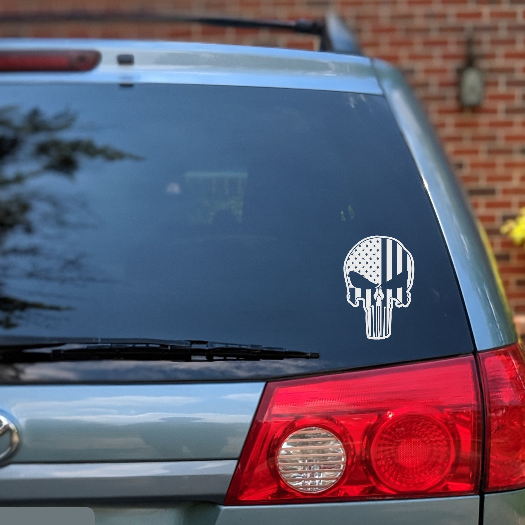 Skull Vinyl Decal American Flag Skull Decal Punisher Skull | Etsy