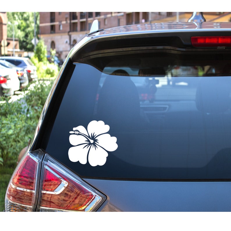 Flower Car Window Decal Hibiscus Flower Decal Car Decal | Etsy