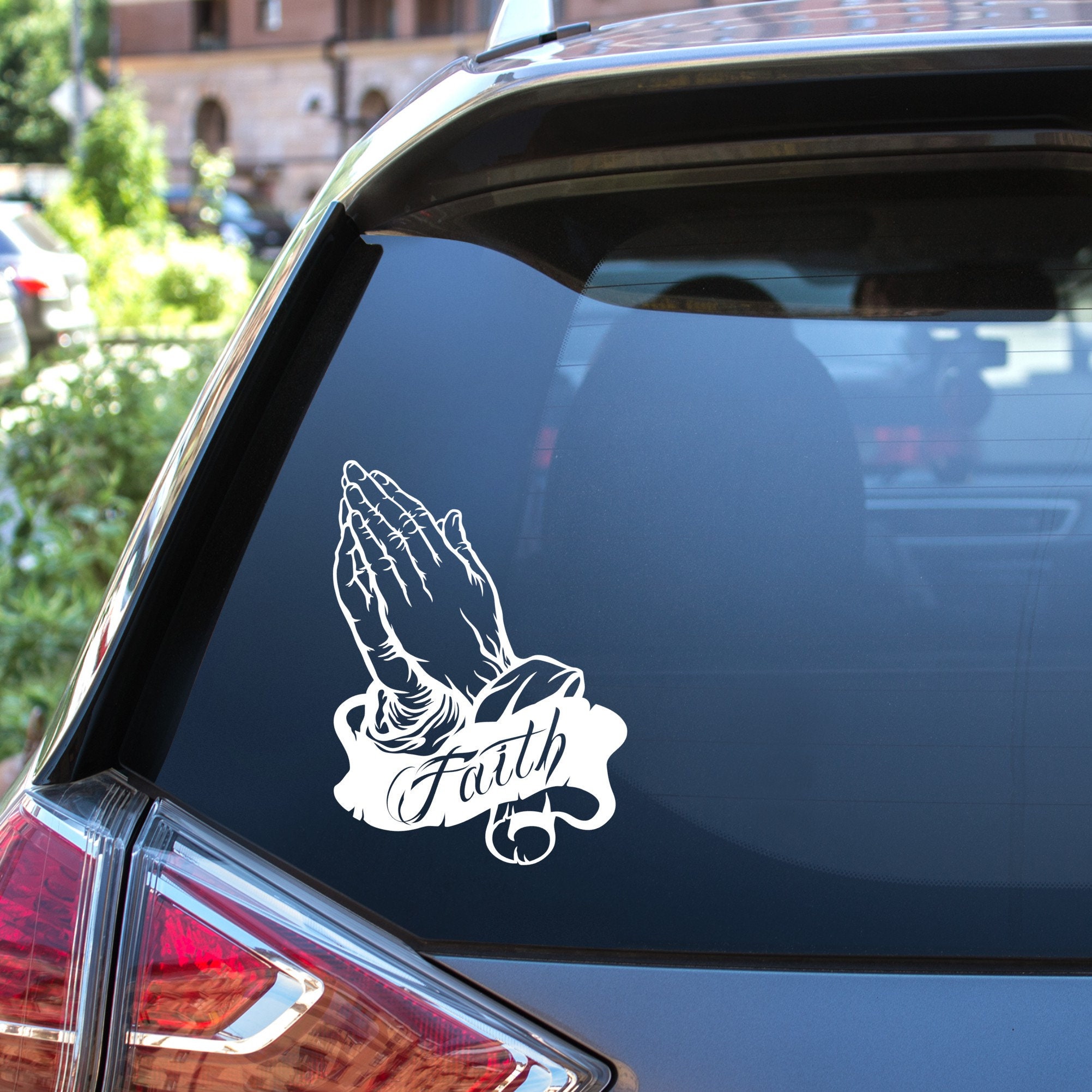 Praying Hands Decal, Praying Hands, Faith Decal, Praying Hands Sticker ...