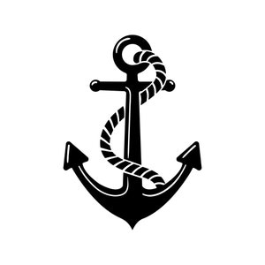 Anchor With Rope Decal, Anchor With Rope Sticker, Nautical Decal ...