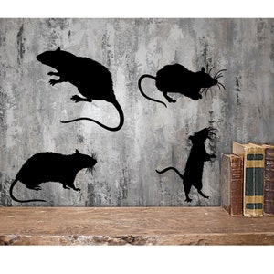 Halloween Rat Wall Art, Halloween Decals, Rat Decals, Rat Vinyl Decals ...