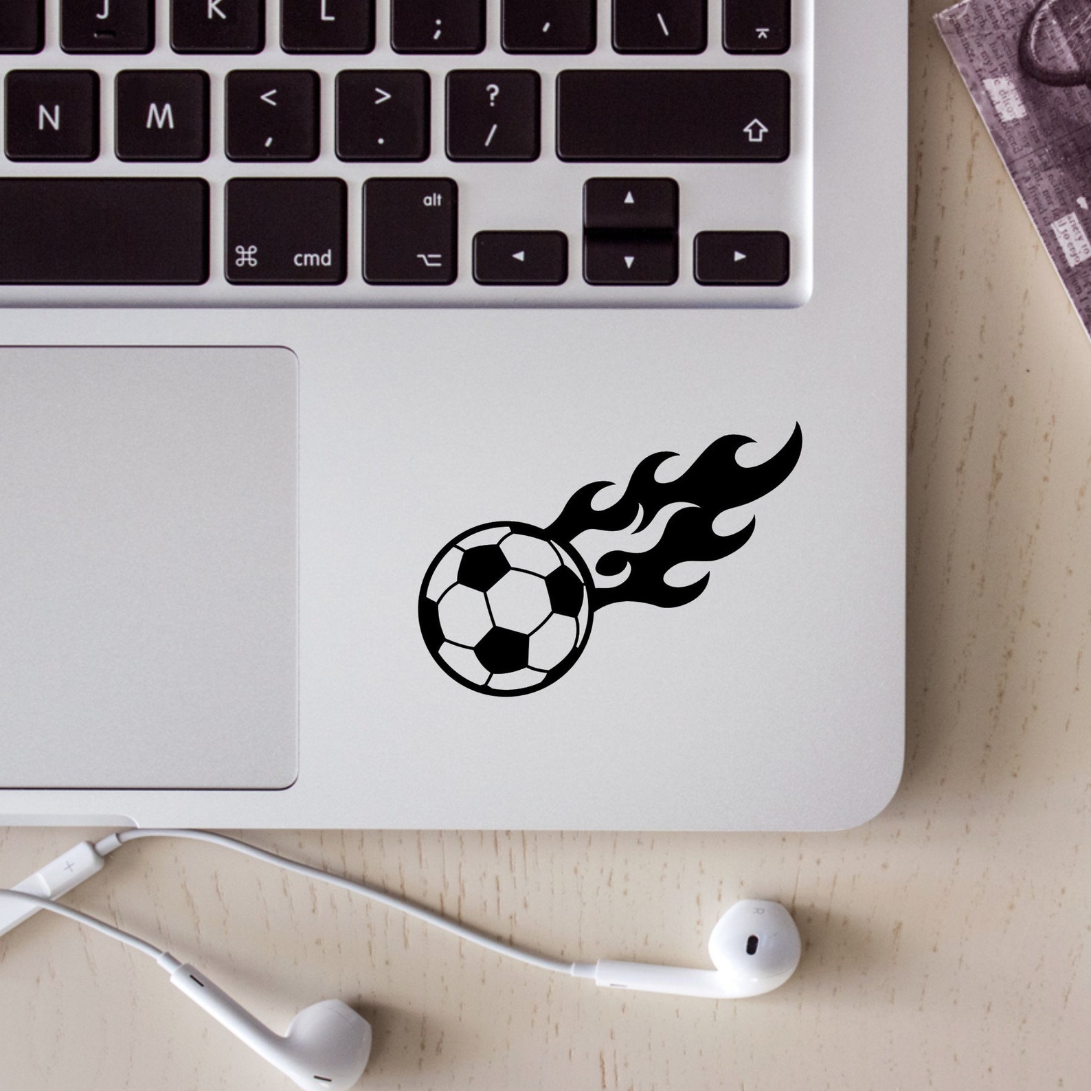 Soccer Ball with Flames vinyl decal Soccer Ball decal Soccer | Etsy