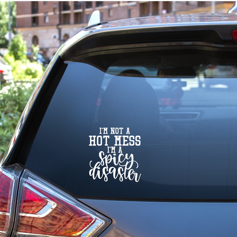 Hot Mess Vinyl Decal Funny Car Decal Novelty Car Decal Hot | Etsy