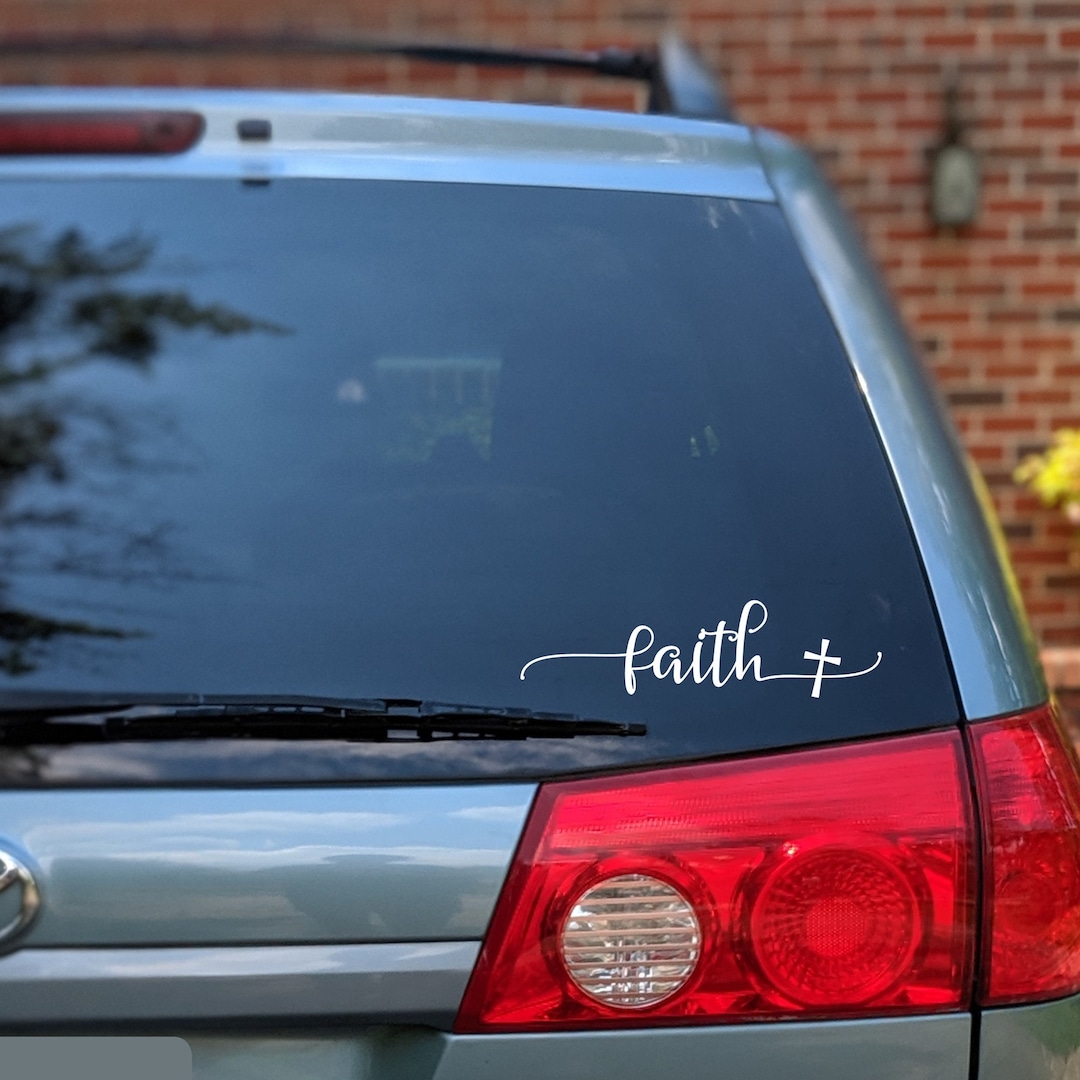 Faith With Cross Vinyl Decal, Faith Sticker, Faith Vinyl Car Decal ...