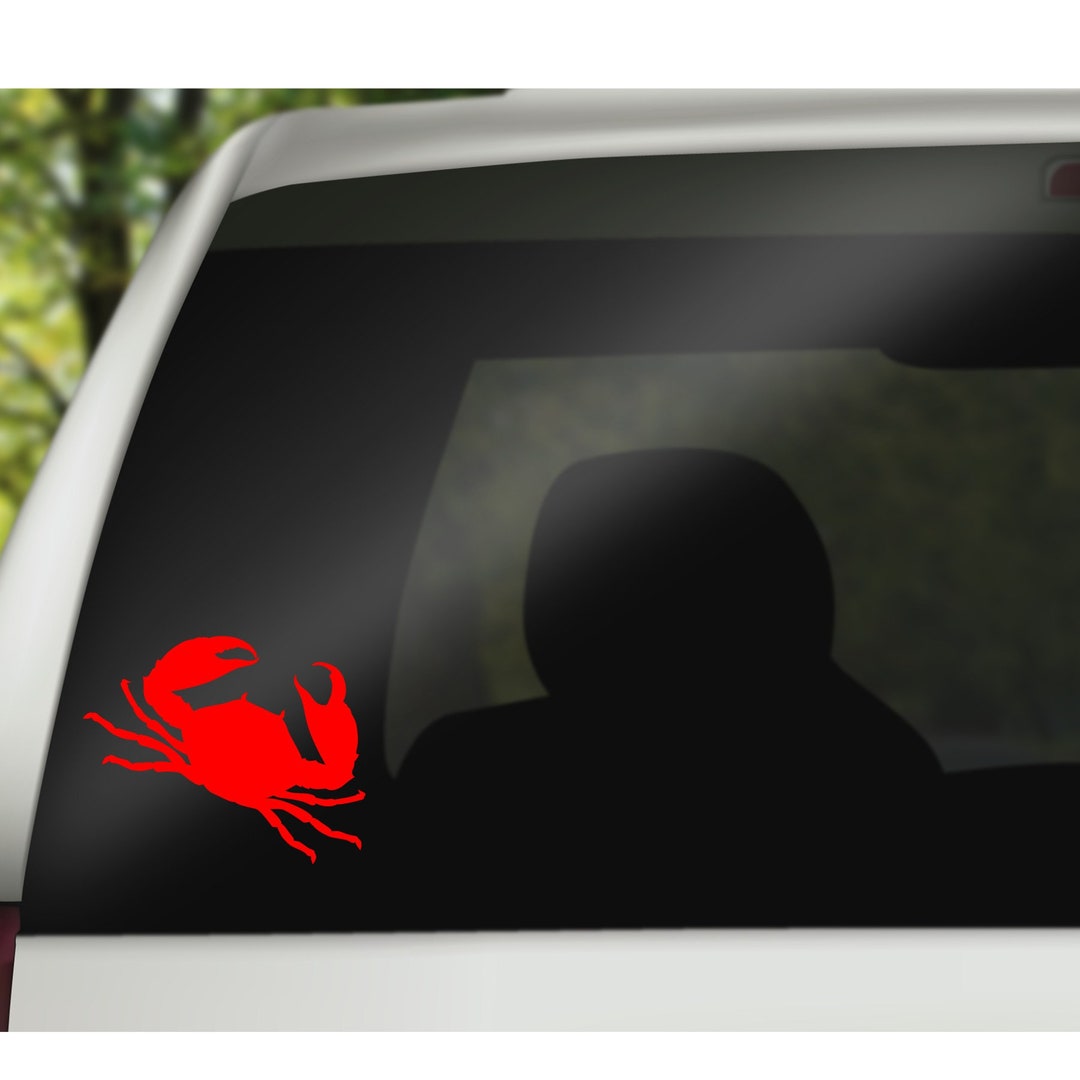 Crab Vinyl Decal, Crab Decal, Crab, Beach Decal, Vinyl Decal, Crab ...
