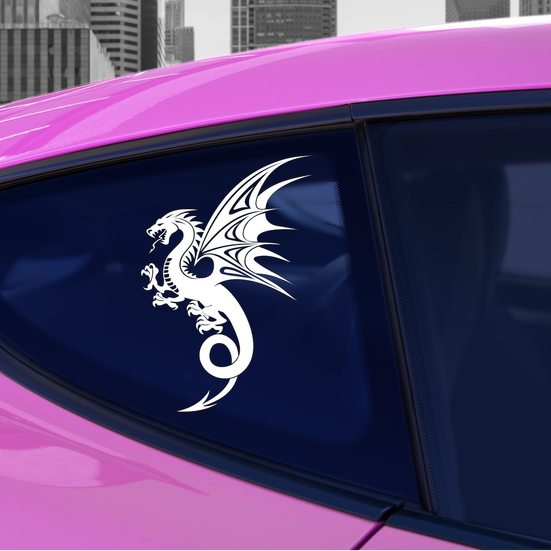 Dragon Vinyl Decal, Dragon Decal, Dragon Car Window Decal, Car Window ...