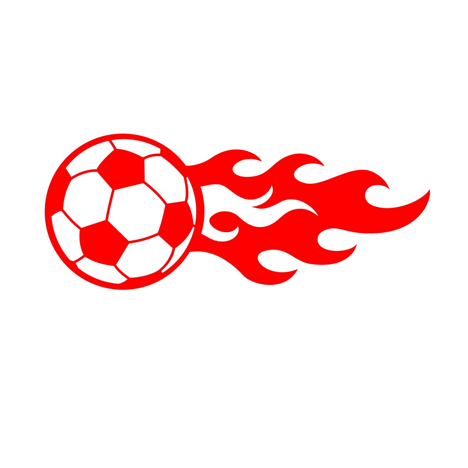 Soccer Ball With Flames Vinyl Decal, Soccer Ball Decal, Soccer Ball ...