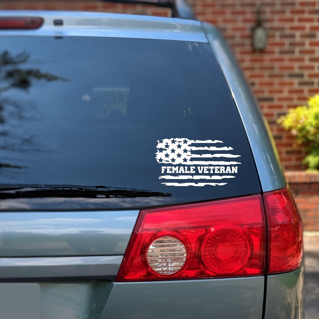 Woman Veteran Vinyl Decal, Female Veteran Decal, Veteran Sticker ...