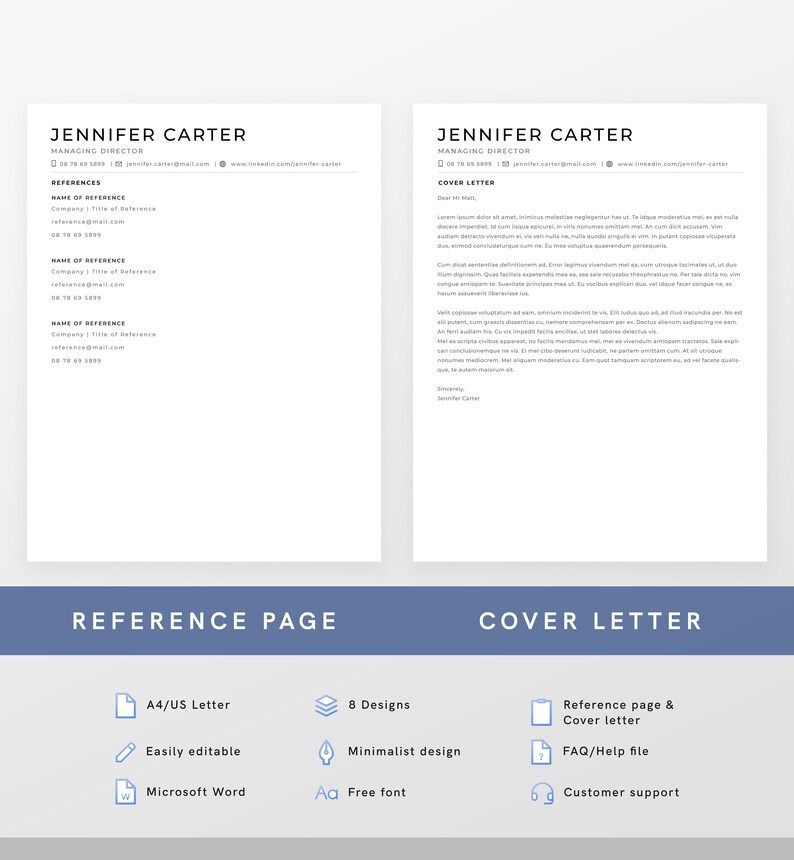 Minimalist Resume Template, Creative Resume, CV, Modern Resume, CV ...