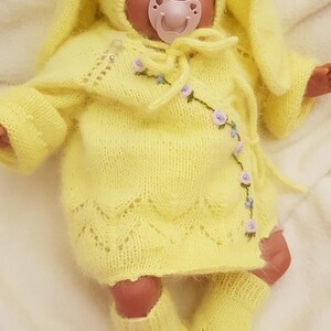 Knitted Baby Angora 3-in-1 Set. Set for Newborns Made of Angora With ...