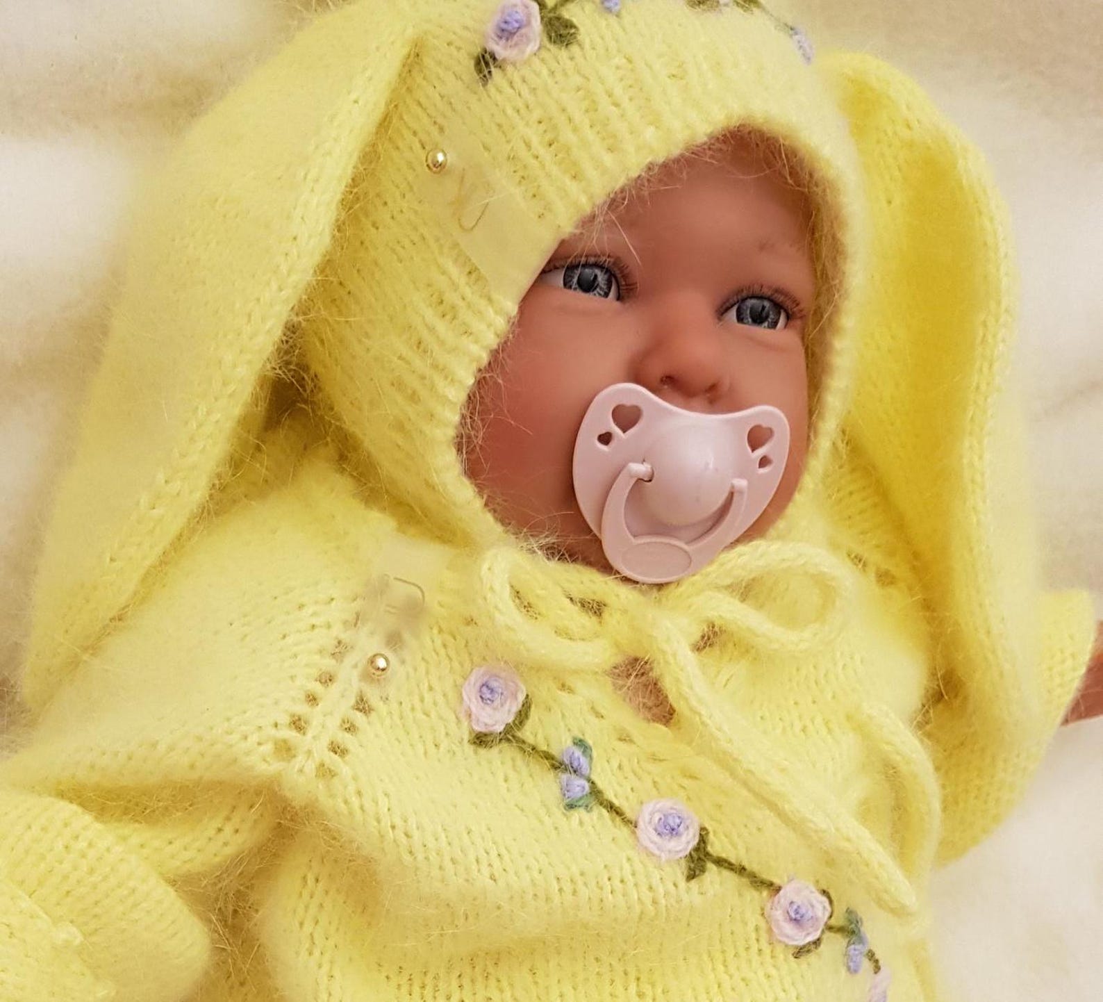 Knitted Baby Angora 3-in-1 Set. Set for Newborns Made of Angora With ...