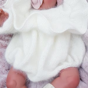 Baby Romper, Newborn Outfit , White Angora Baby Romper, Christmas Gift ...