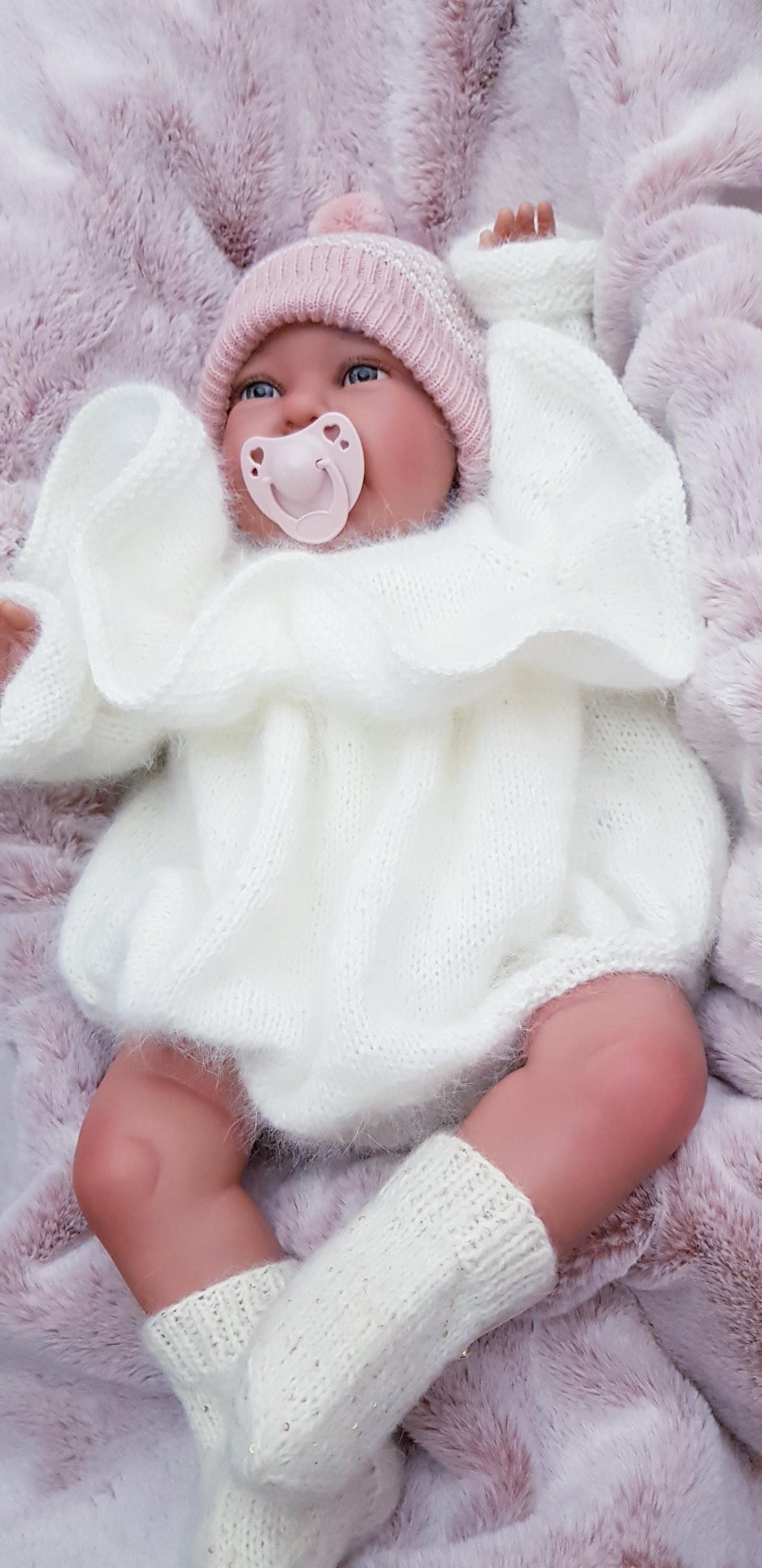 Baby Romper, Newborn Outfit , White Angora Baby Romper, Christmas Gift ...