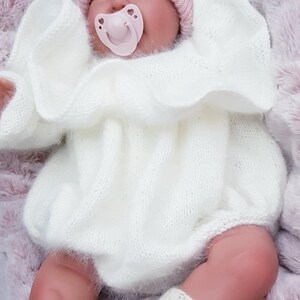 Baby Romper, Newborn Outfit , White Angora Baby Romper, Christmas Gift ...