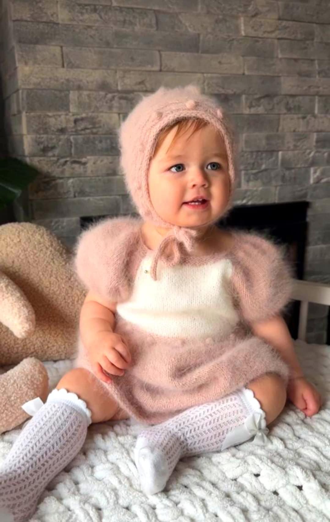 Set 2 in 1. Dress and Hat for an Angora Girl. Outfit for a Girl ...