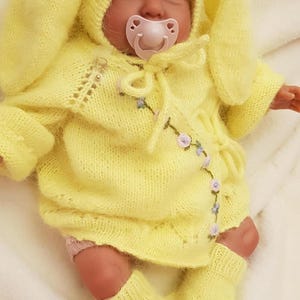Knitted Baby Angora 3-in-1 Set. Set for Newborns Made of Angora With ...