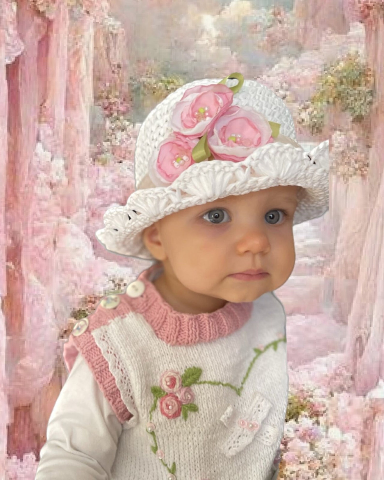 Raffia Hat, Summer Sun Hat Made of Raffia for a Child With a Wide Brim ...