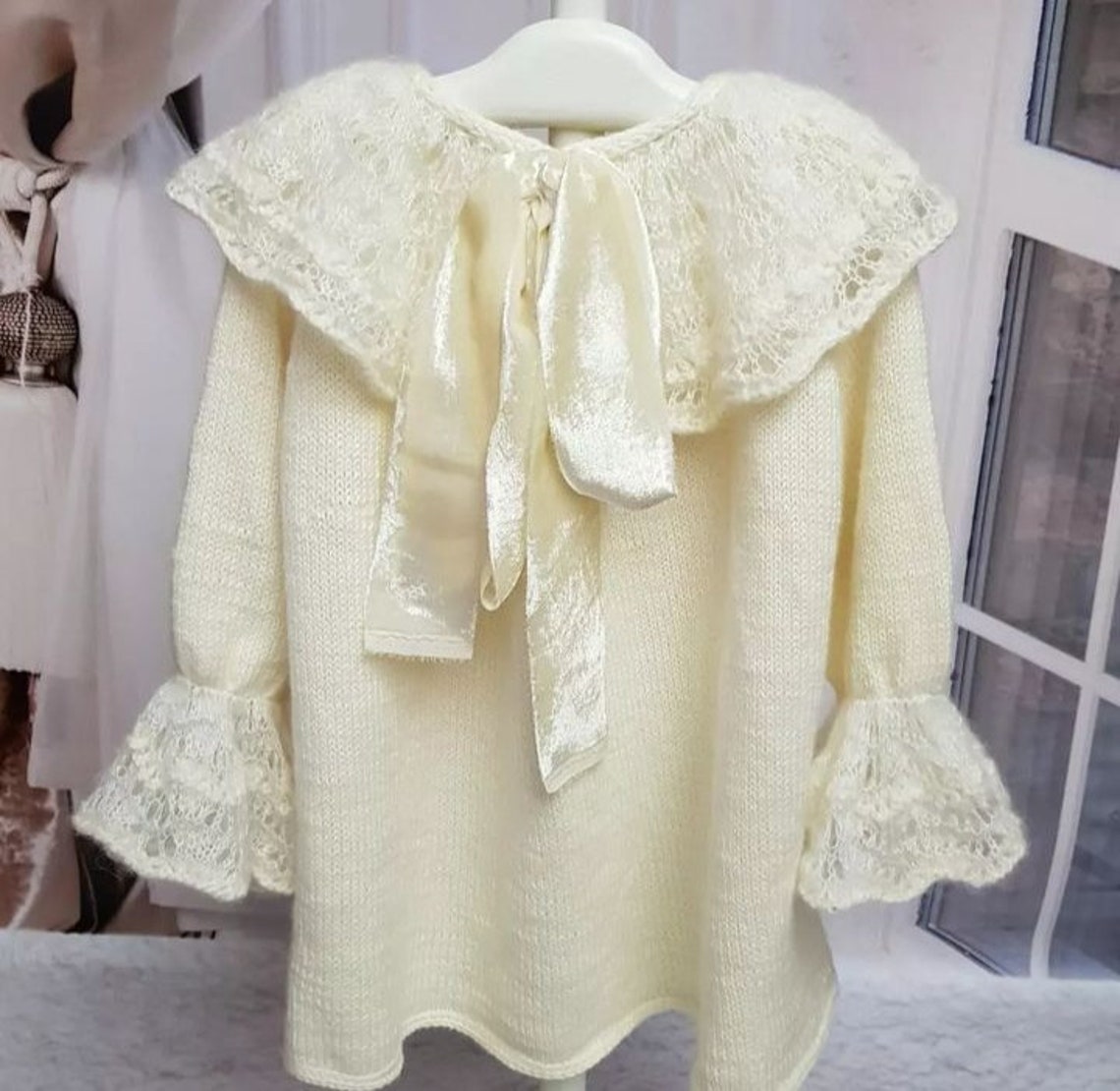 Merino Baby Dress, Merino Wool Dress, Knitted Baby Dress, Baby Dress ...
