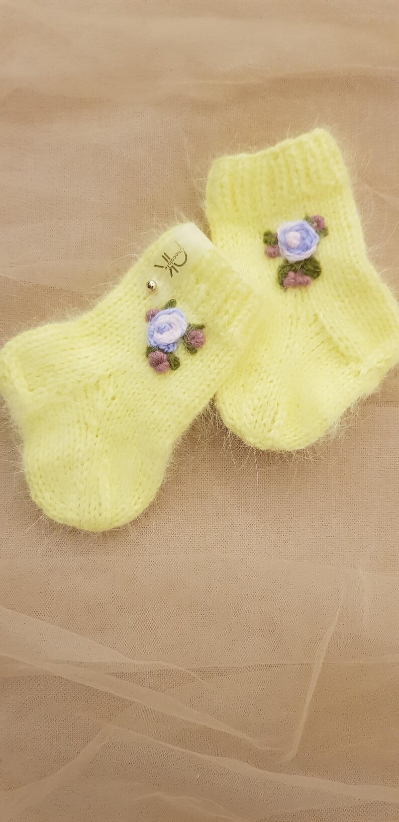 Knitted Baby Angora 3-in-1 Set. Set for Newborns Made of Angora With ...