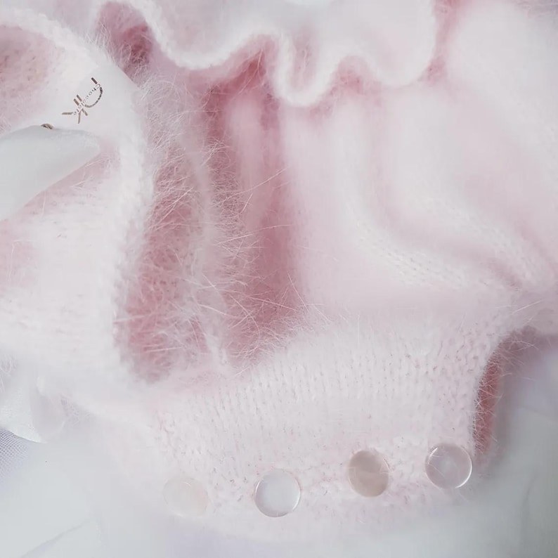 Baby Romper, Newborn Outfit , White Angora Baby Romper, Christmas Gift ...