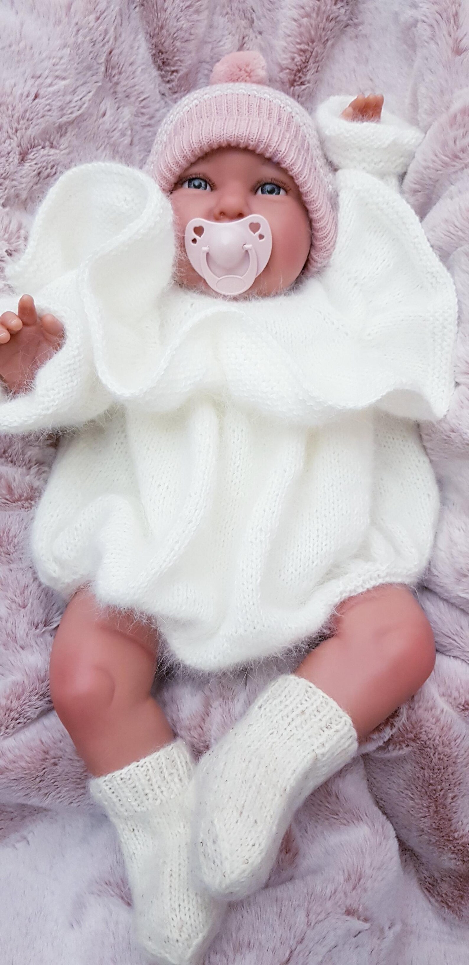 Baby Romper, Newborn Outfit , White Angora Baby Romper, Christmas Gift ...