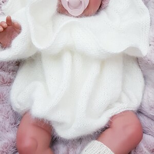 Baby Romper, Newborn Outfit , White Angora Baby Romper, Christmas Gift ...