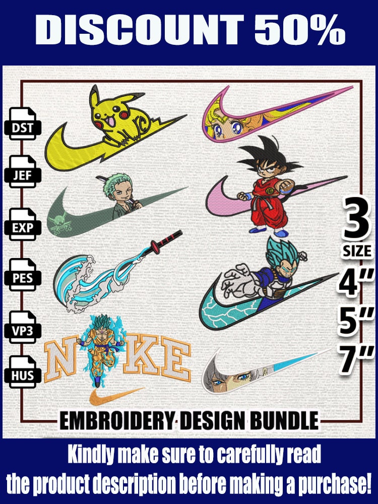 Anime Embroidery Design Bundle, Anime Machine Embroidery File, Anime ...