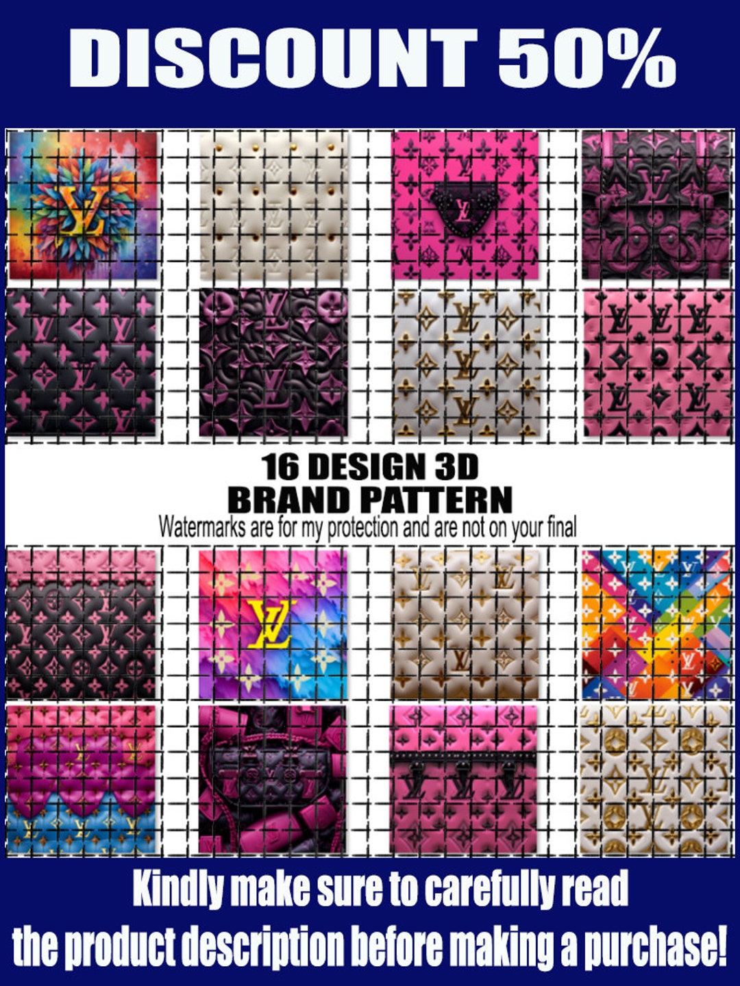 16 Design 3D Brand Logo Pattern PNG Bundle, Brand Fashion Logo, Design ...