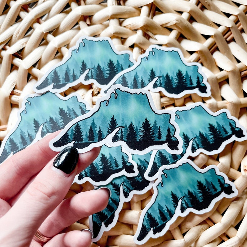 Northern Lights Lake Superior Vinyl Sticker - Etsy