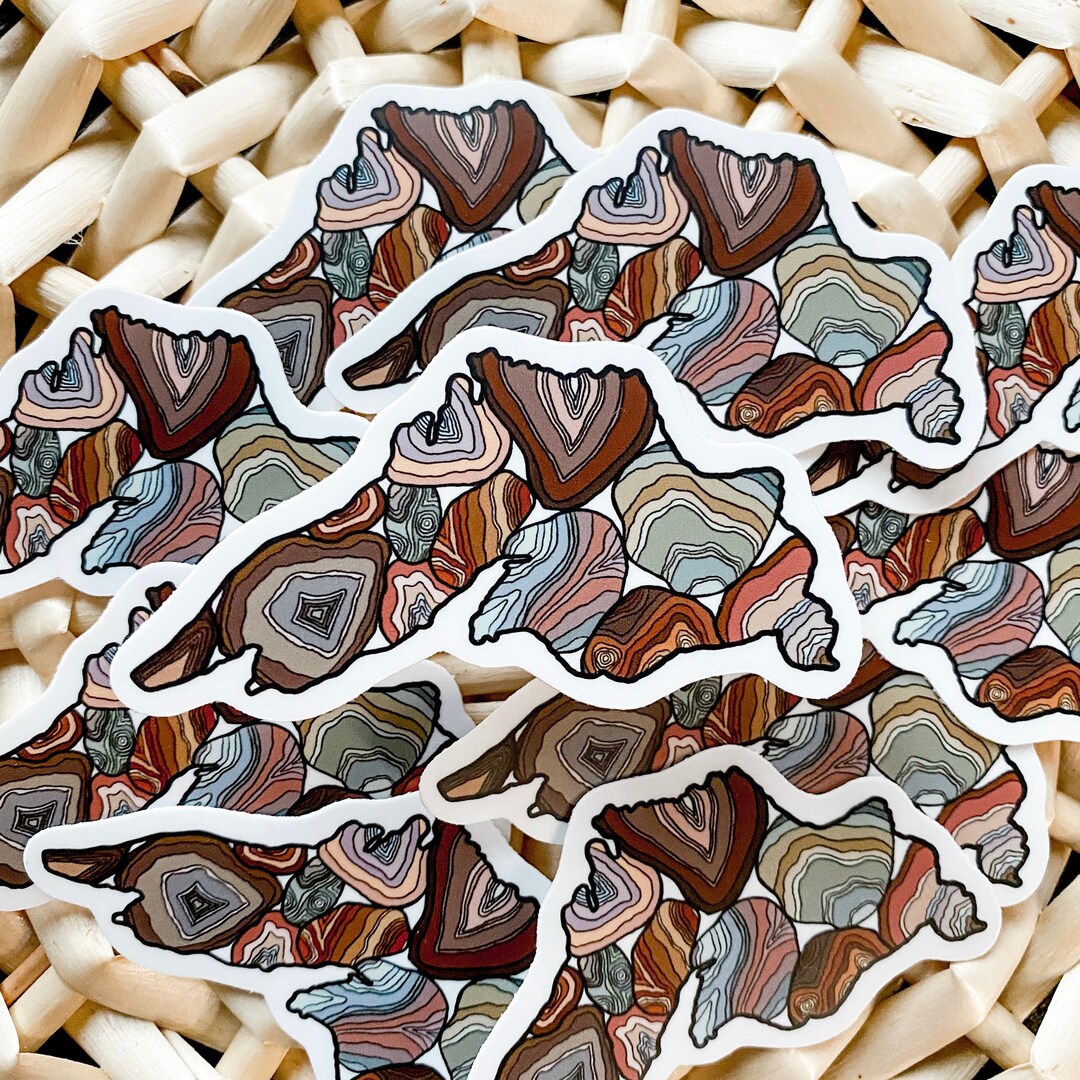 Lake Superior Agate Multi Colored Vinyl Sticker 3’’x1.61’’ - Etsy