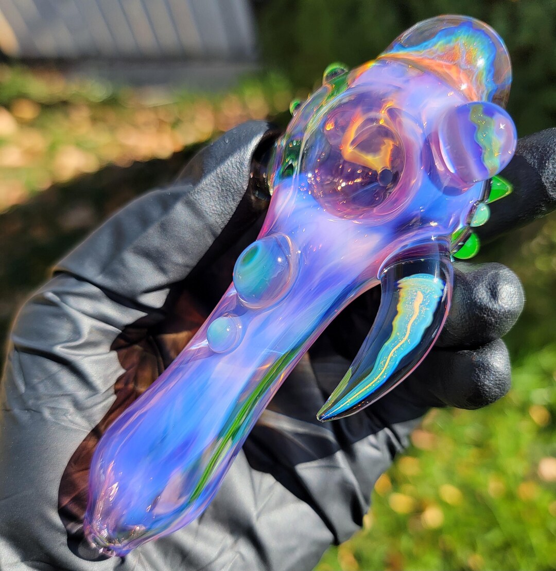 Silver Fumed Glass Pipe, Glass, Pipe, Unique, Handmade, High-quality - Etsy