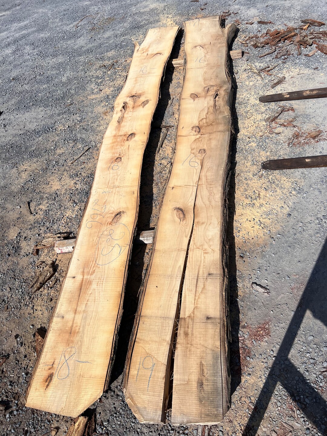 Live Edge Hickory Slab # 2766 **181 Inches Long** - Etsy