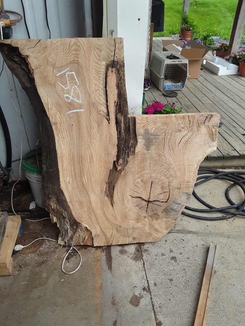 White Oak Live Edge Slab 1581 Rip It - Etsy
