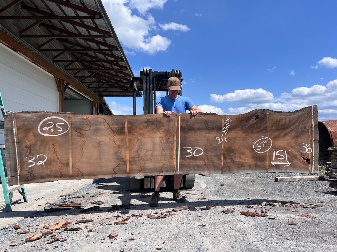 Curly Live Edge Cherry Slab 2848 8 Etsy