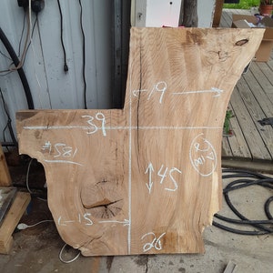 White Oak Live Edge Slab # 1581( Rip It ) - Etsy