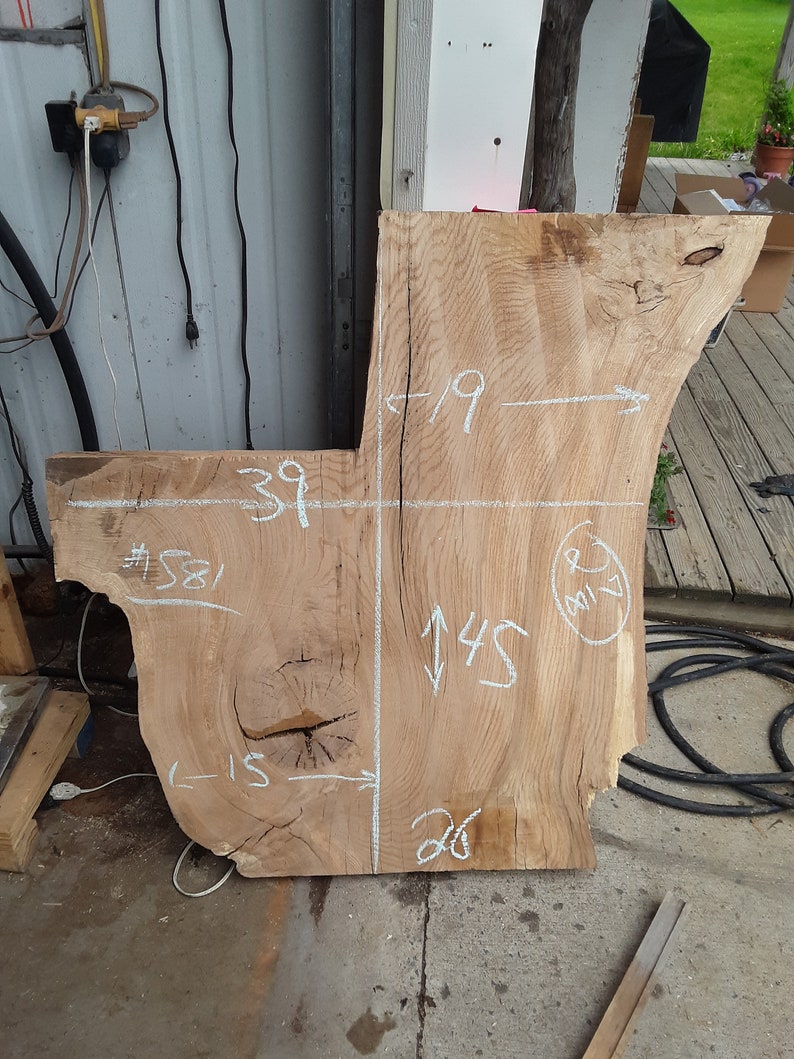 White Oak Live Edge Slab 1581 Rip It - Etsy