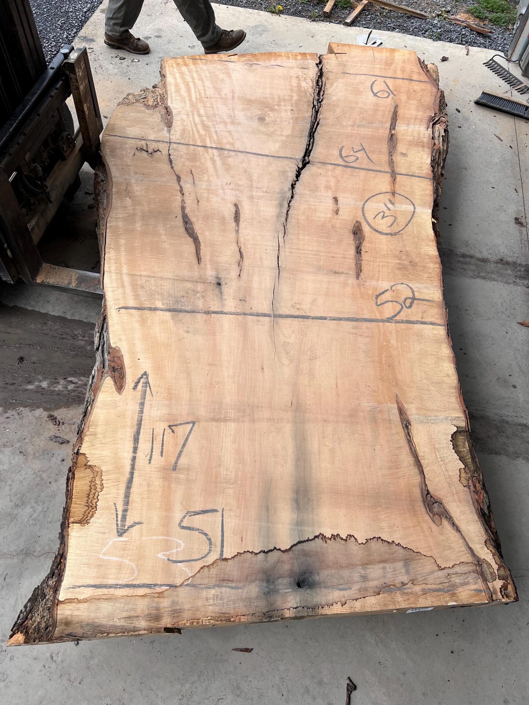 Live Edge Curly Maple Slab # 2849-4 - Etsy