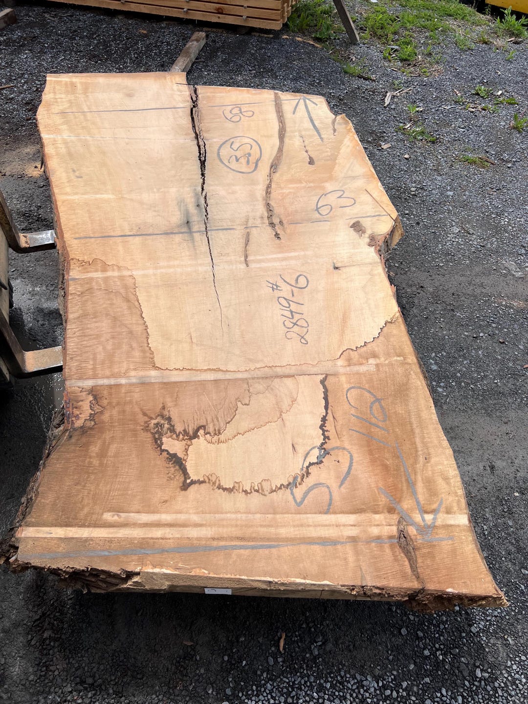 Live Edge Curly Maple Slab 2849-6 THICK - Etsy