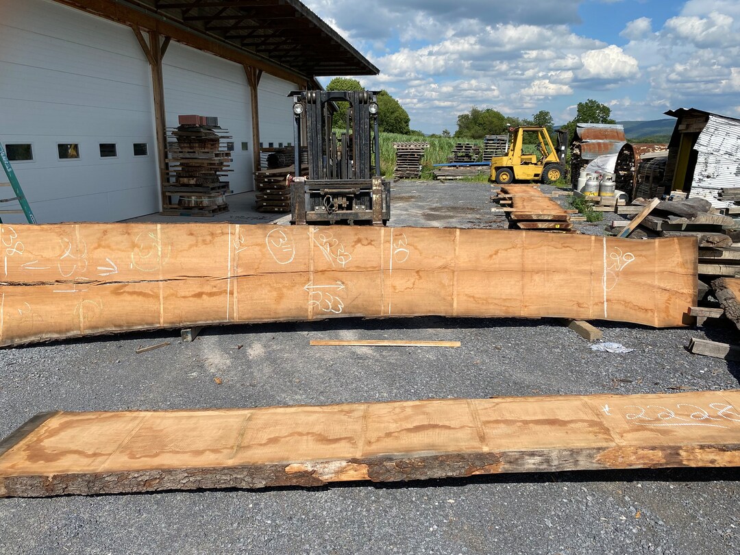 Unmilled Live Edge Cherry Slab 2232 Conference Table Slab, Long Cherry ...