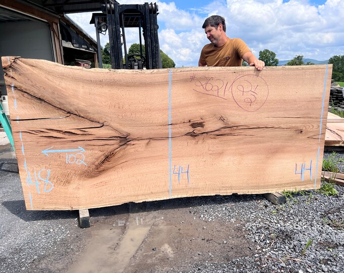 Live Edge Curly Red Oak Slab # 2621 - Etsy