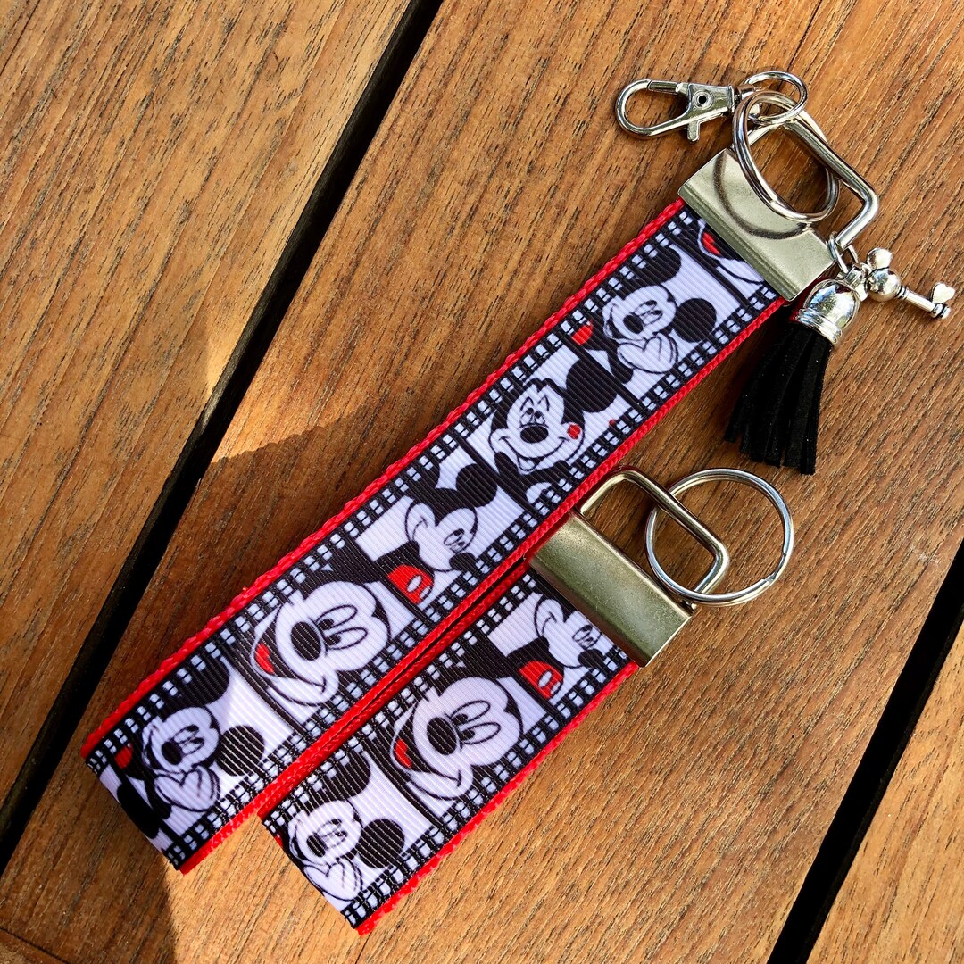 Cartoon Theme Park Mouse Key Fobs / Keychain / Wristlet - Etsy